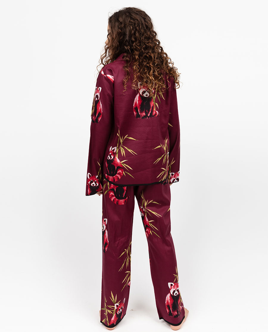 Yasmin Girls Red Panda Print Pyjama Set - Cyberjammies