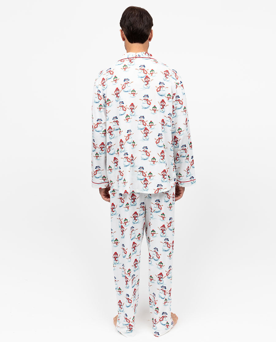 Blaze Mens Snowman Printed Jersey Pyjama Set - Cyberjammies