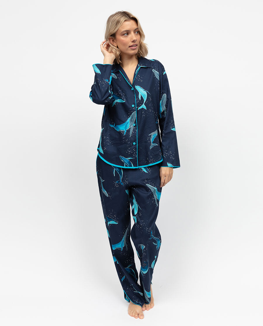 Marina Womens Whale Print Pyjama Bottoms - Cyberjammies