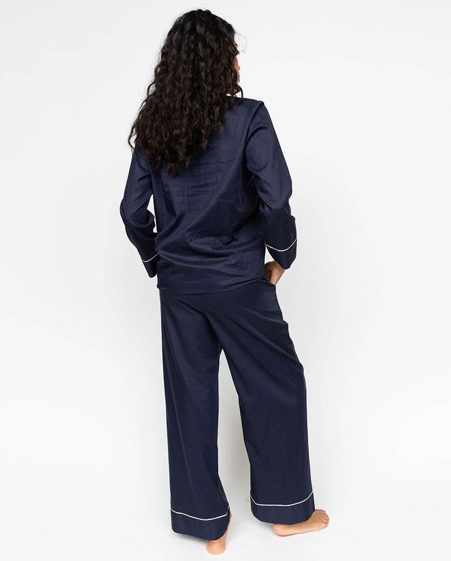 Womens Hotel Pyjamas Navy - Cyberjammies