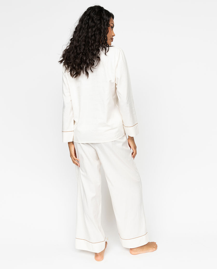 Womens Hotel Pyjamas Cream - Cyberjammies