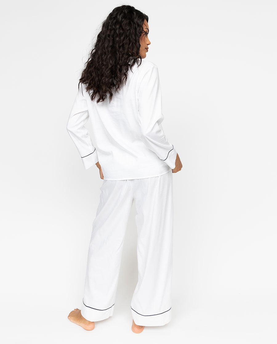 Womens Hotel Pyjamas White - Cyberjammies