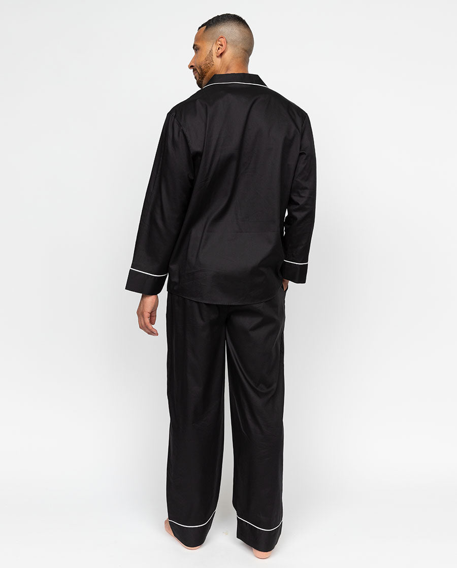Mens Hotel Pyjamas Black - Cyberjammies
